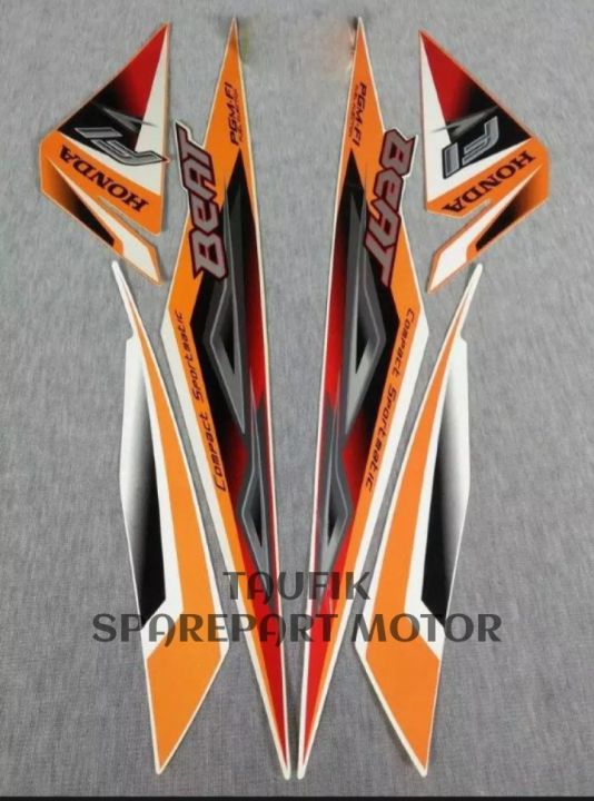 Striping / striker body Original Honda BeAT 2014 Warna Orange | Lazada ...