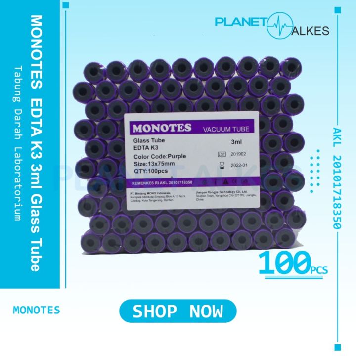 Tabung EDTA 3ml MONOTES Blood Collection Tube Tabung Darah K3 EDTA ...