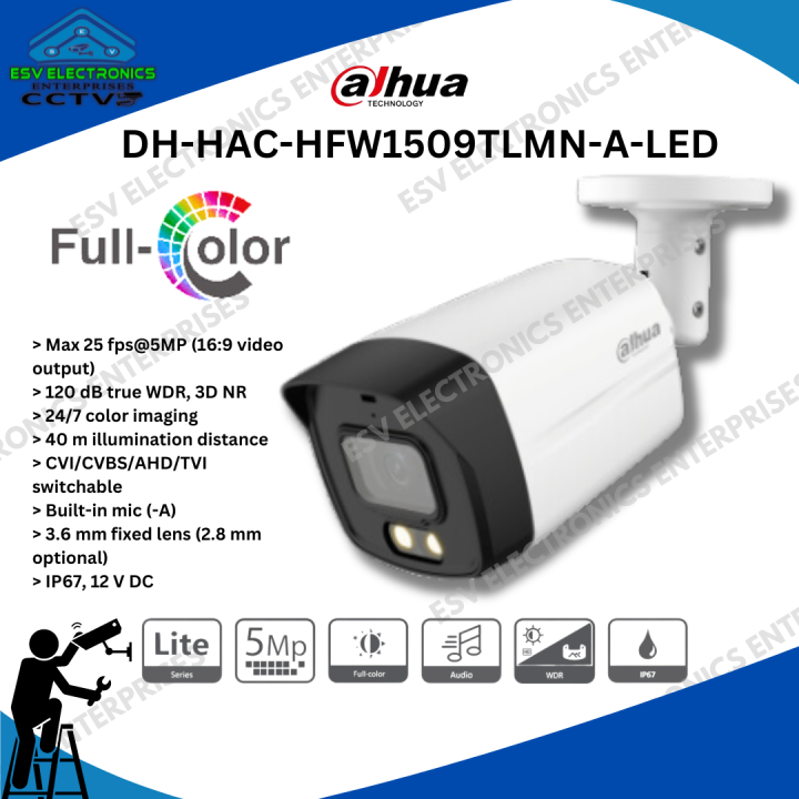 DAHUA DH-HAC-HFW1509TLMN-A-LED 5MP Full-color HDCVI Bullet CCTV Camera ...