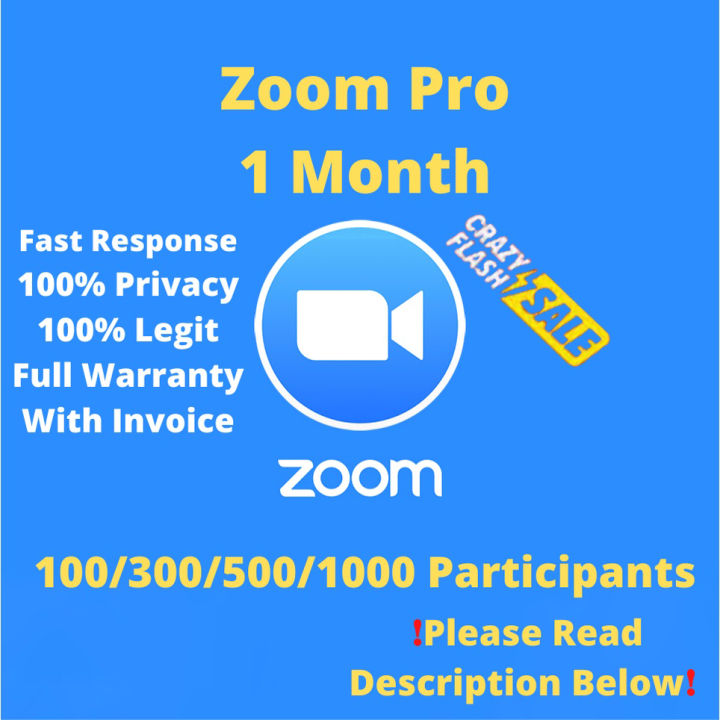 Zoom Pro Meeting Account [100/300 Participants] [Full Warranty] | Lazada PH