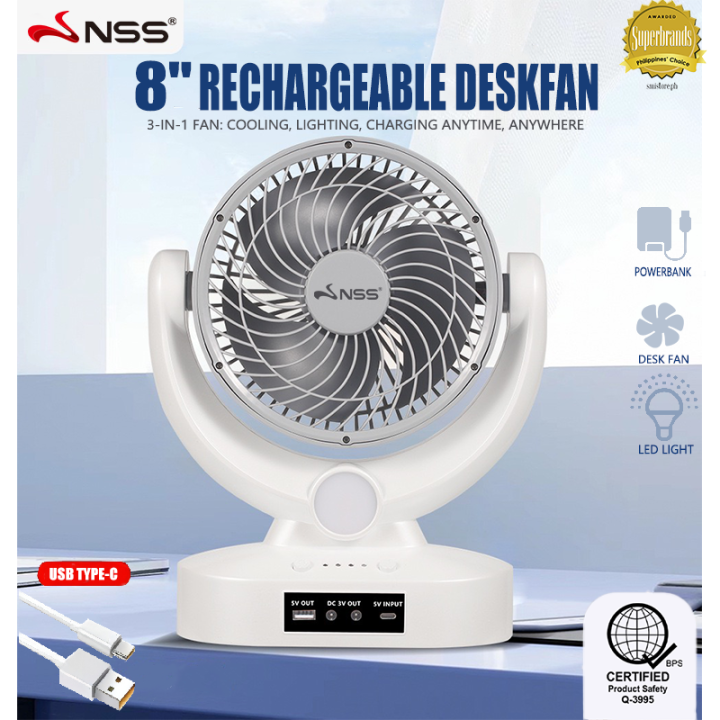 （100%FreeShipping ）NSS 8"Rechargeable Desk Fan NSS Solar Fan With Light ...