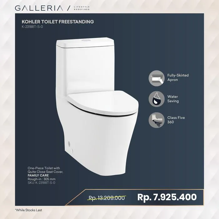 Kohler Family Care One piece toilet K-23188T-S-0 / Kohler Kloset ...