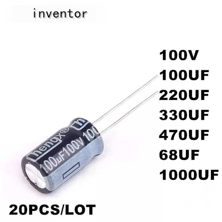 20PCS Aluminum Electrolytic Capacitor 100V 100UF 220UF 330UF 470UF ...