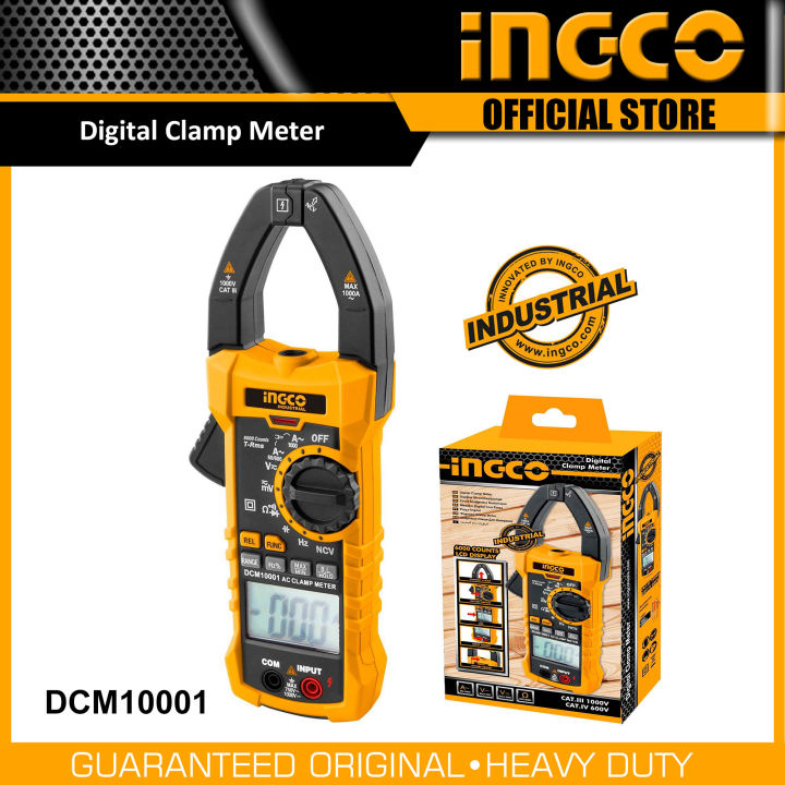 INGCO Digital Clamp Meter Electrical Test Tool 6000counts DCM10001 IPT ...