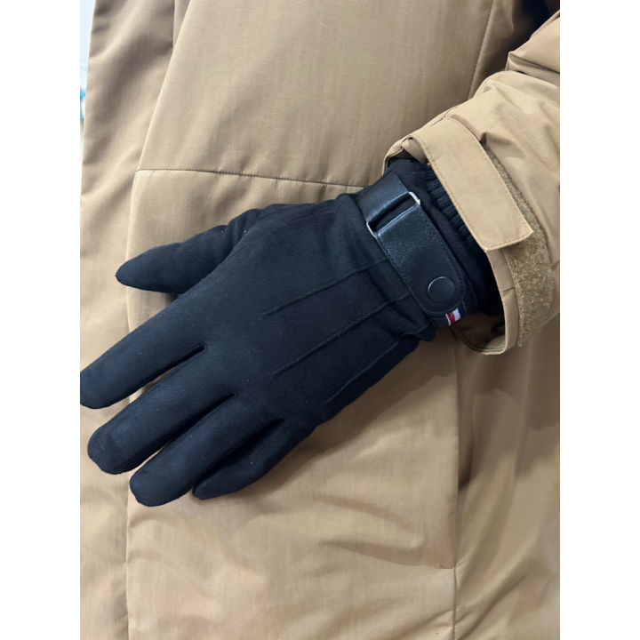 ʕ ᵔᴥᵔ ʔ Simpleday.bkk ถุงมือหนังผู้ชายบุขนกันหนาว ทัชกรีนได้ | Lazada.co.th