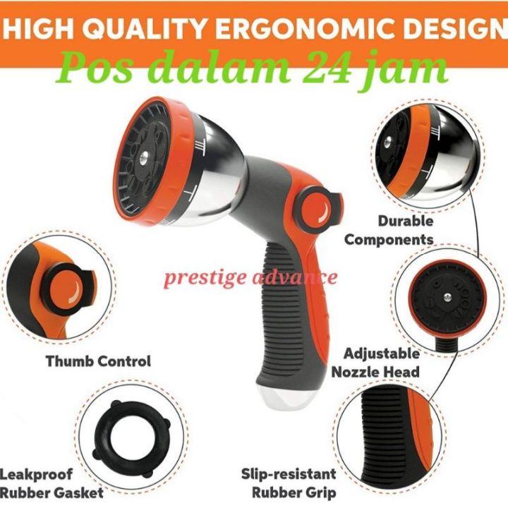 10 Pattern Premium Nozzle-Water Hose Spray Nozzle Heavy-Duty/10 ...