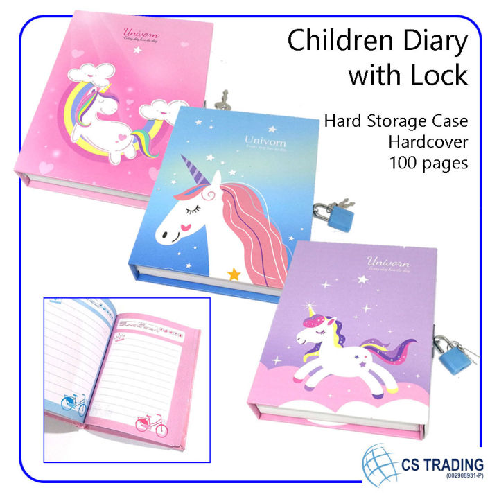 Diary Book with Lock for Children (Unicorn Series) / Buku Unicorn | Lazada