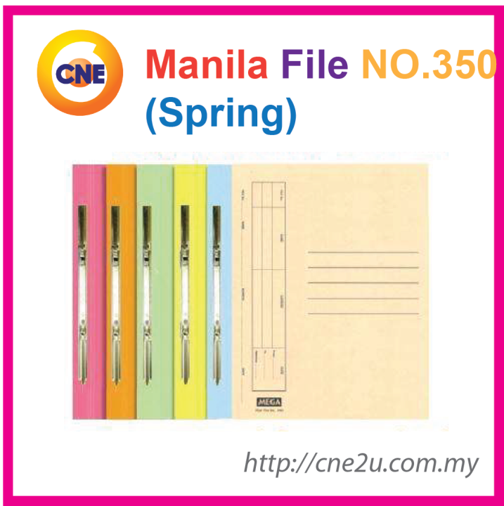 Mega 350UK Spring Fastener Manila Flat File Mix Colour / Paper File ...