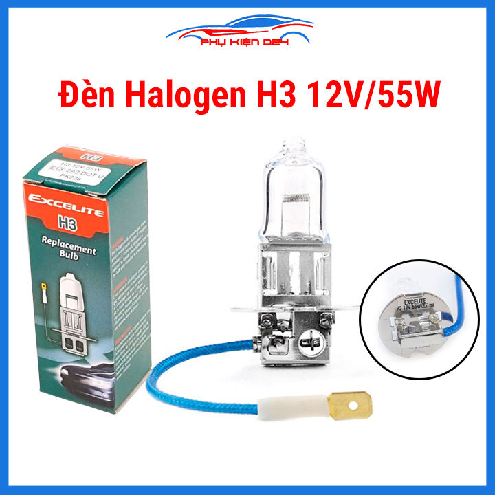 Bóng đèn Halogen ô tô 12V 55W H3 Hàn Quốc Excelite tăng sáng 100% lắp ...