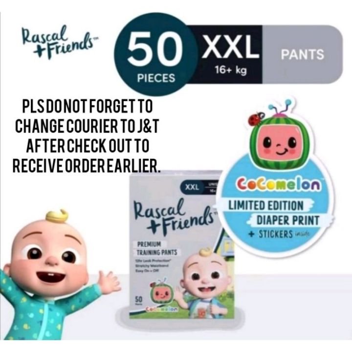 Rascals Friend Cocomelon Pants Jumbo Pack XXL (16kg above) 50pcs Diaper ...