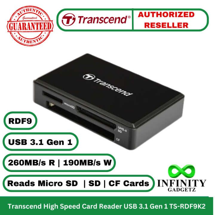 Transcend High Speed Card Reader USB 3.1 Gen 1 260MB/s Read | 190MB/s ... Transcend High Speed Card Reader USB 3.1 Gen 1 260MB/s Read | 190MB/s ...