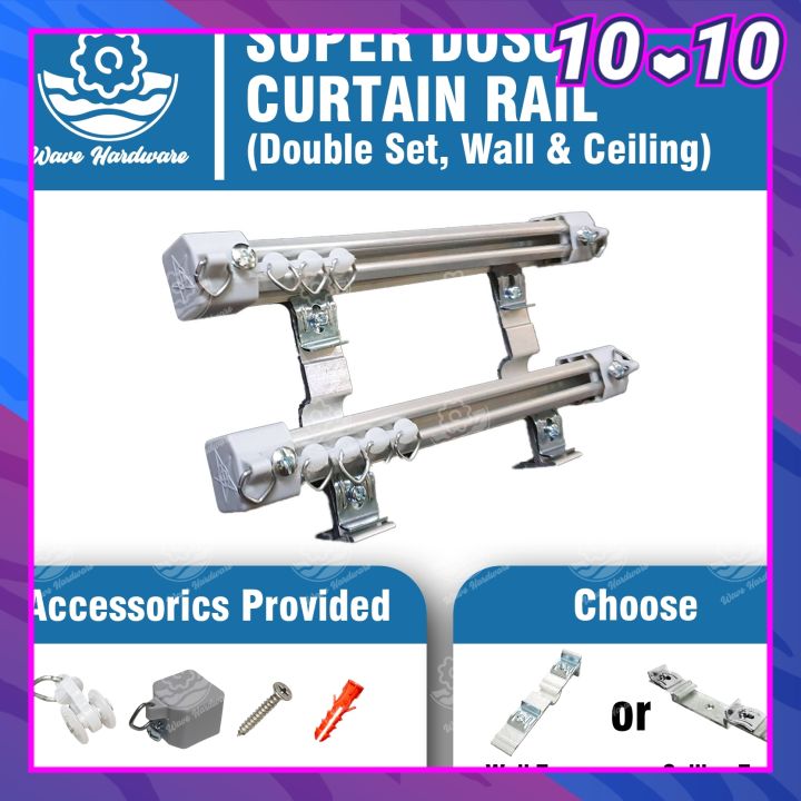 SUPER DOSO Double Set Besi Langsir Rod / Curtain Rail | Lazada