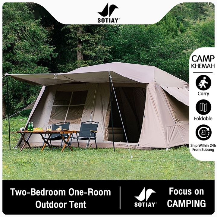 🔥Ready Stock🔥Outdoor two-door large tent Villa Family Tent Camping ...