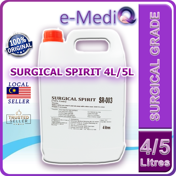 Surgical Spirit 5L [HOSPITECH] 70% Isopropyl Rubbing Alcohol ...