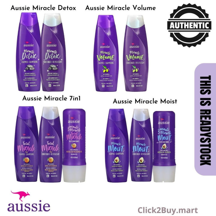[Ready Stock] Aussie Miracle Moist Shampoo/ Aussie Detox Shampoo ...