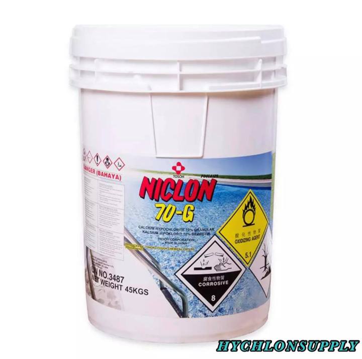 Chlorine Ni-Chlon 70G 45Kg (Japan) Swimming Pool Calcium Hypochlorite ...