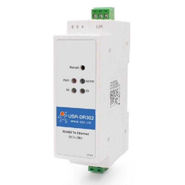 USR-DR302 Din Rail Serial RS485 to Ethernet TCP IP Server Module Ethernet Converter Modbus RTU ...