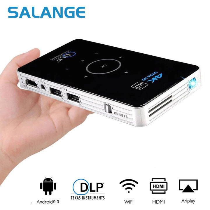 Salange C6 Mini DLP Projector 4K Full HD Android 9.0 WiFi BT Portable ...
