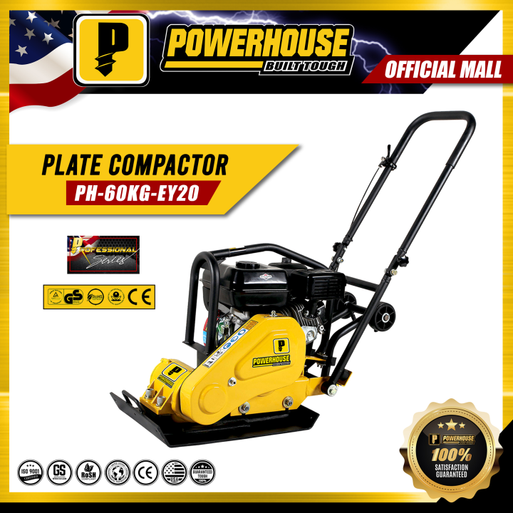 POWERHOUSE 60KG PLATE COMPACTOR W/ ORIGINAL ROBIN EY20 GASOLINE 5HP (PH ...