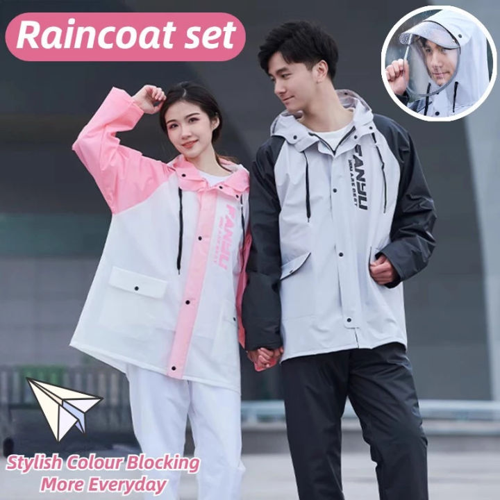 HVA Raincoat Set For Men Women Adult Couple Makapal Rain Coat For ...