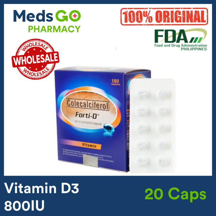 FORTI D Vitamin D3 800 IU - 20 Capsules (Colecalciferol) | Lazada PH