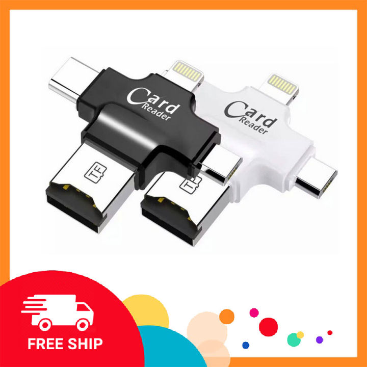 Đầu đọc thẻ đa năng 4 in 1 (OTG, USB, TYPE - C, IOS) dùng cho iOS ...