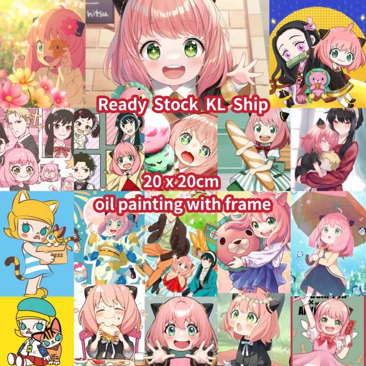 [Ready Stock] 20x20cm Anya Anime DIY Digital Oil Painting Paint By ...