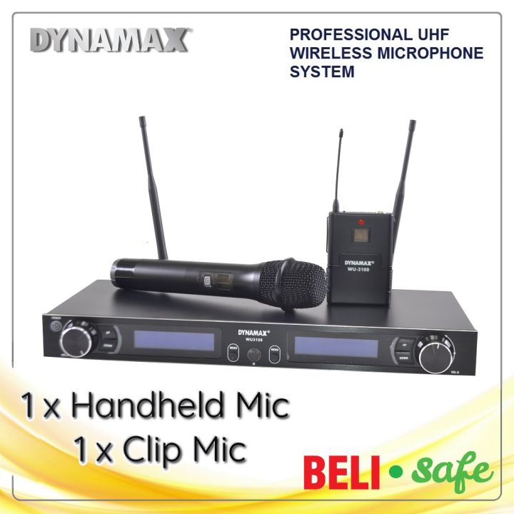 DYNAMAX WU3100CH Professional UHF Wireless Microphone System | Lazada