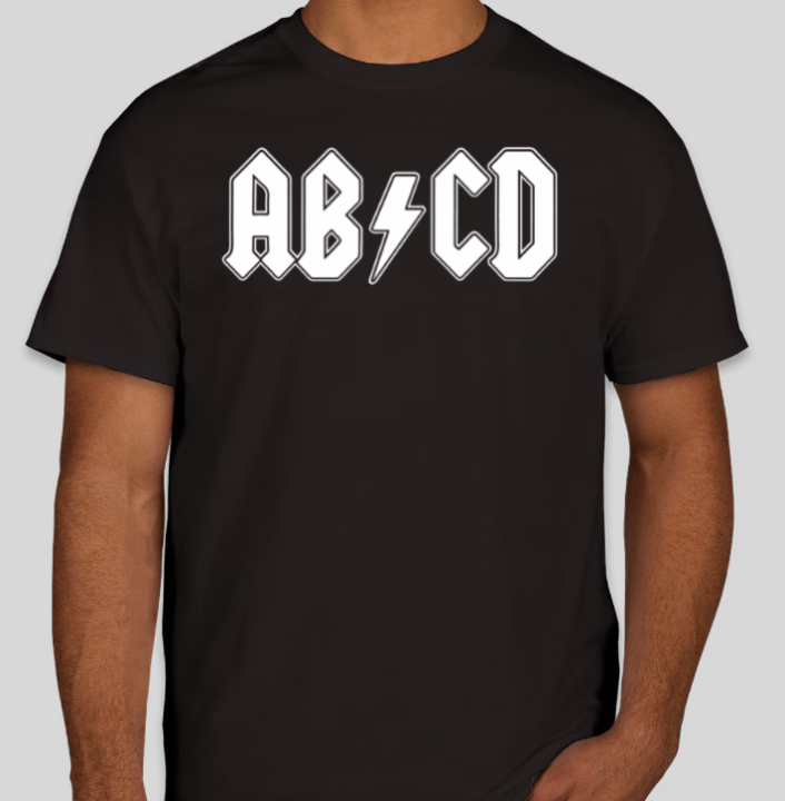 Abcd Adult And Youth Tshirt Tee Pop Culture Funny Music Rock Roll ...