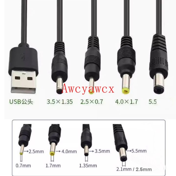 USB A female To male plug 5.5mm 2.1mm 4.0mm 1.7mm 3.5mm 1.35mm 2.5mm 0 ...