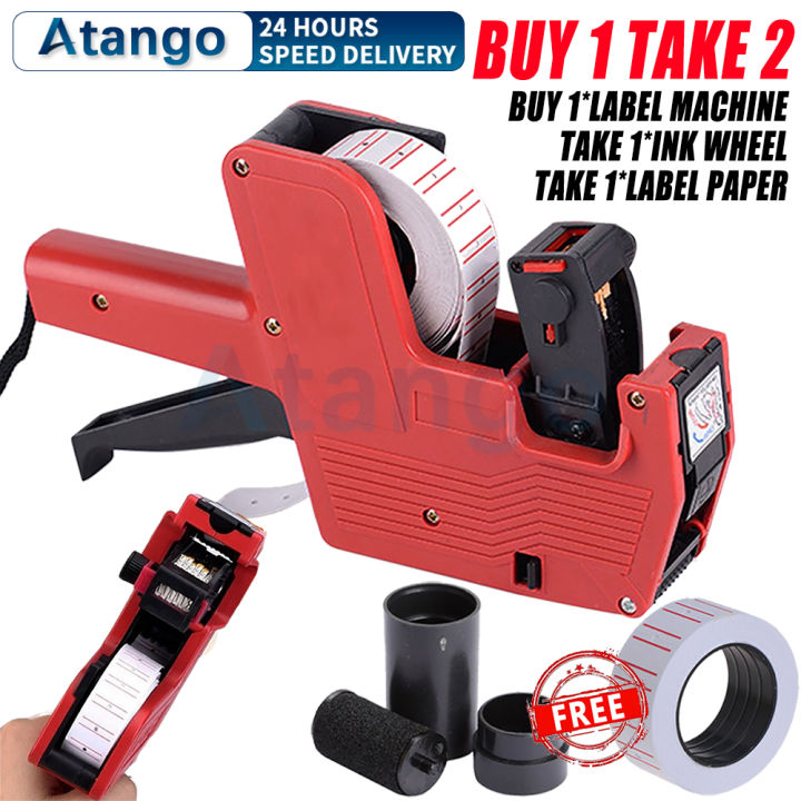 Red MX5500 Pricing Tag Gun Set With White Label Gun Stickers & Inker ...