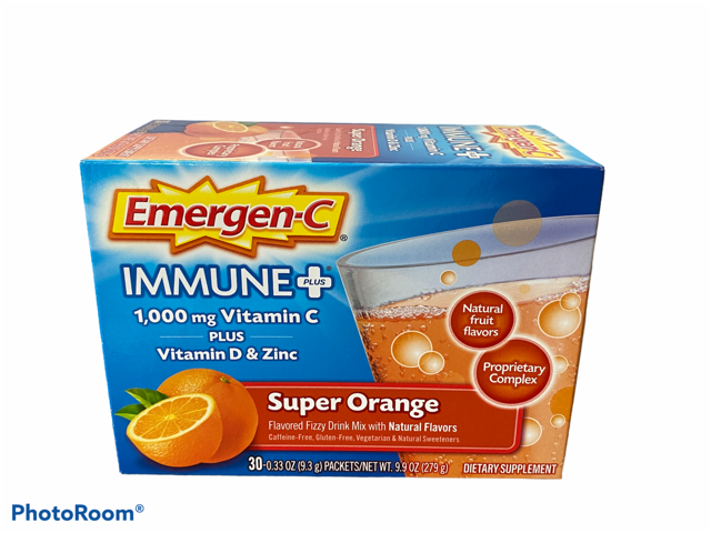 Emergen-C Immune Plus Super Orange1000mg Vit. C Plus Vit.D & Zinc, 30 ...