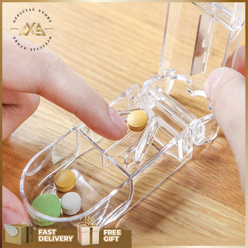 PORTABLE MEDICINE PILL CUTTER BOX/ PILL SPLITTER STORAGE/ TABLET ...