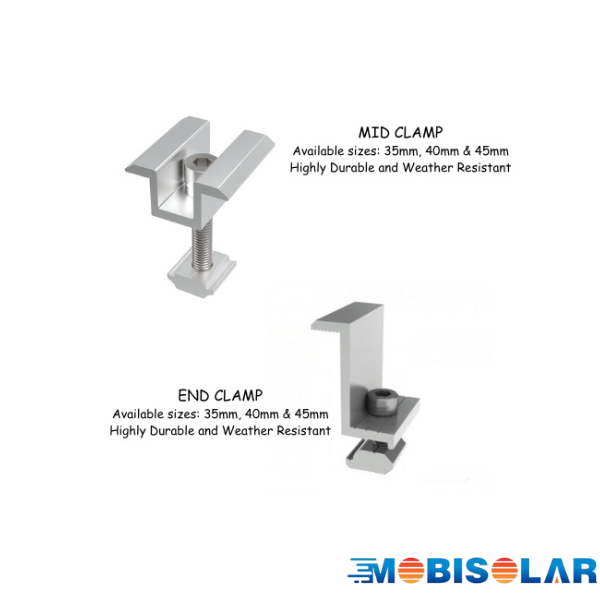 Solar Panel Aluminum Mid and End Clamp 30mm, 35mm and 45mm | Lazada PH