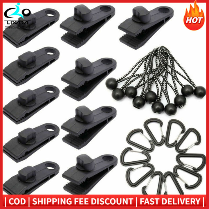 30pcs Outdoor Tarp Clips Heavy Duty Lock Grip Tent Fasteners Clamps ...