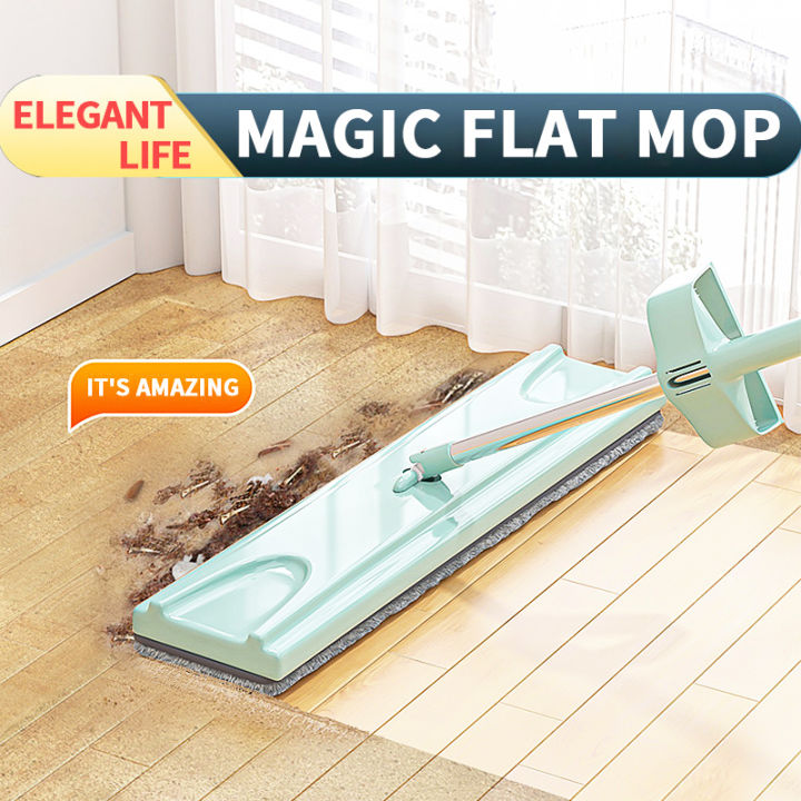Magic Washing Flat Mop Free Hand Washing Squeeze Mop Portable Automatic ...