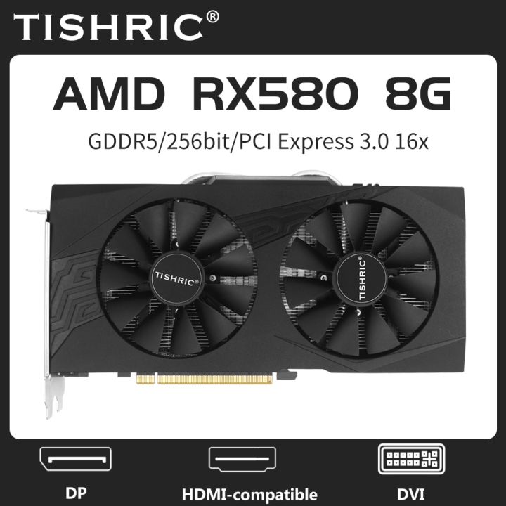 RX 580 8G Video AMD Radeon GDDR5 RX580 8GB 2048sp 51risc 256Bit PCIE ...