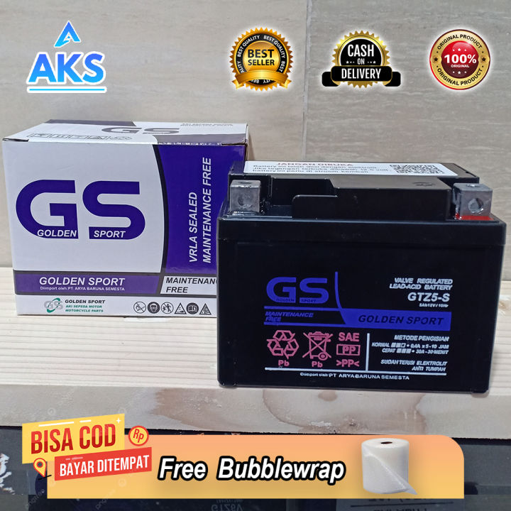 Aki Motor Kering Honda Beat FI, Beat Karbu, Vario 110, Mio Soul,Aki Motor GS GTZ5S | Lazada ...