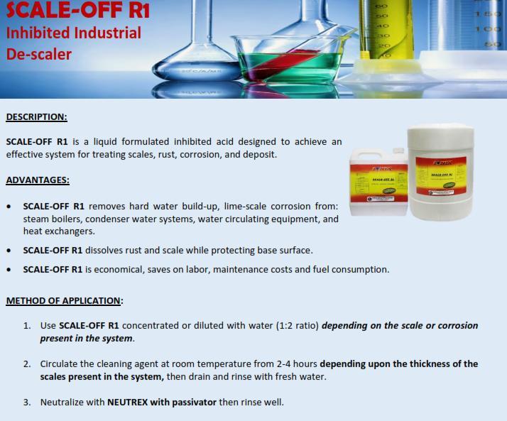 Ionix Scale-Off 4liters (Inhibited Industrial Descaler for Heat ...