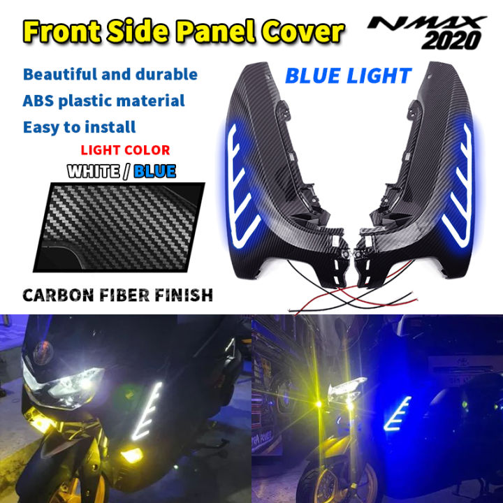 PMShop Nmax V2 Front Side Panel Cover Leg Shield Carbon Cover W/ Led ...