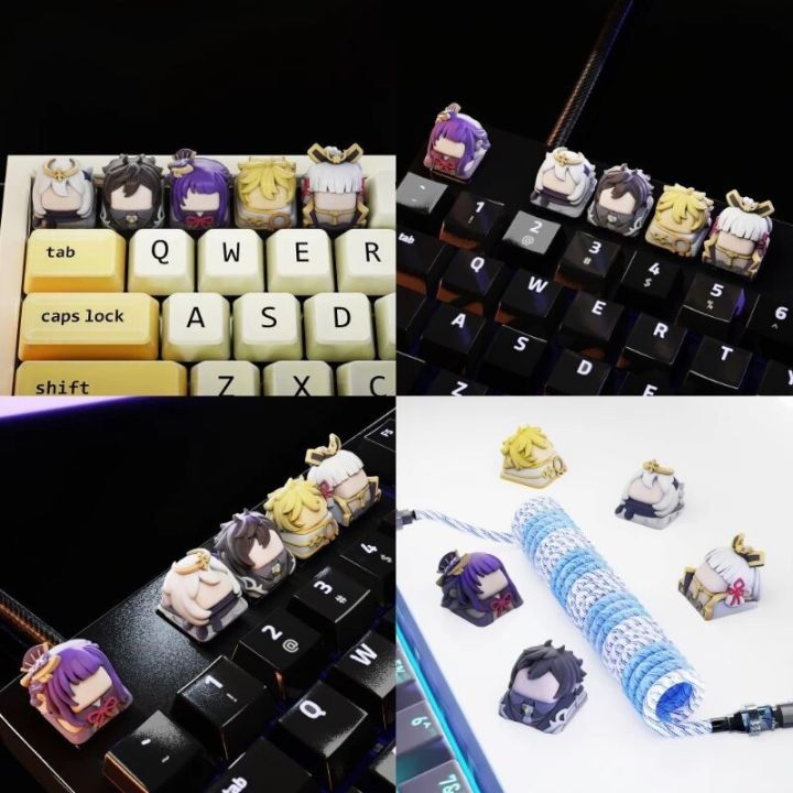 Genshin Impact Original Custom Keyboard Keycap Peripheral 3D Resin Key ...