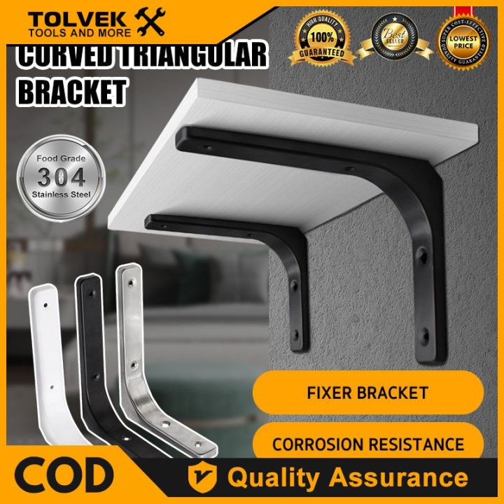 【Hot】4pcs，2pcs Wall Mounted Shelf Bracket L Shaped Right Angle Bracket ...