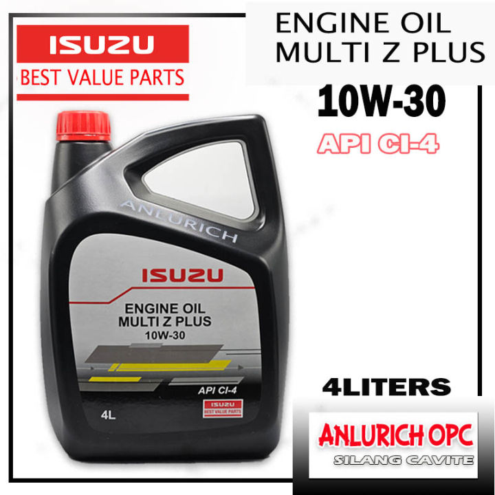 ISUZU ENGINE OIL 10W-30 MULTI Z PLUS (API CI-4 ) 4LITERS | Lazada PH