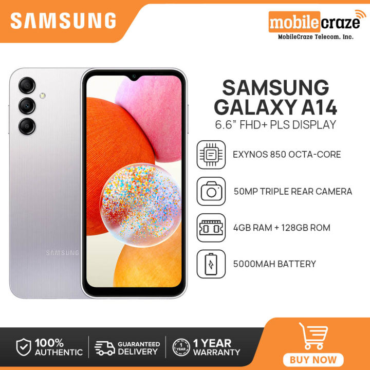 Samsung Galaxy A14 Smartphone | 4GB RAM+128GB ROM | 6.6” FHD+ PLS ...