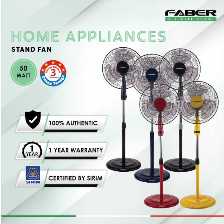 Faber 16” 3 Speed Mode As Blade Revo Stand Fan Fsf Revo 8216rd 50W ...