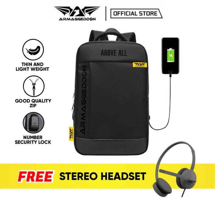 Armaggeddon Shield 7 Anti-Theft Laptop Backpack | Free Stereo Headset ...