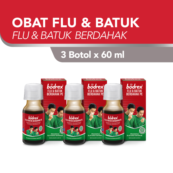 Bodrex Flu & Batuk Berdahak Syrup 60 ml / 3 Botol [Exp : 12.2024 ...