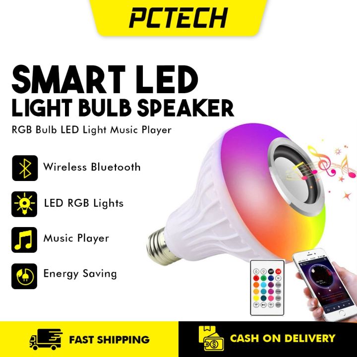 Bluetooth RGB LED Light Bulb Speaker Music Audio with Sound Function ...