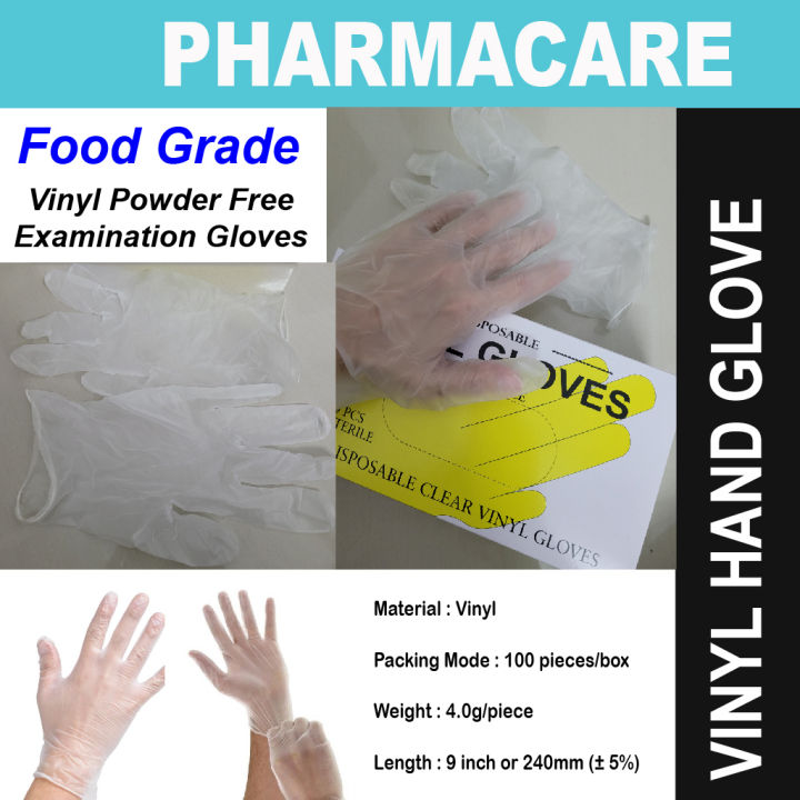 Food Grade Vinyl Disposable Gloves (100 Pcs) | Lazada