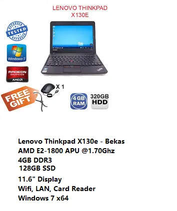 Lenovo ThinkPad X130e / AMD / 4GB RAM / 250GB HDD 11.6" with Free ...